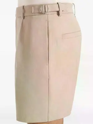 Manière De Voir Tailored Pleated Shorts With Eiffel Belt Plaque