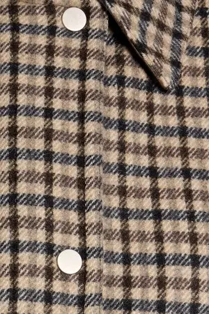 Vince Checked Wool-blend Tweed Coat