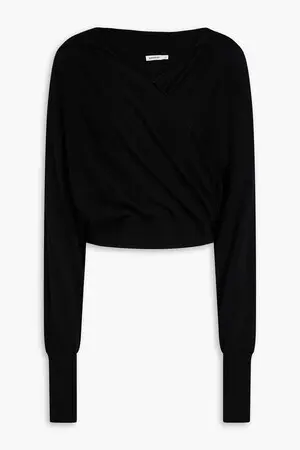 Simkhai Riley Wrapeffect Merino Wool Hooded Sweater