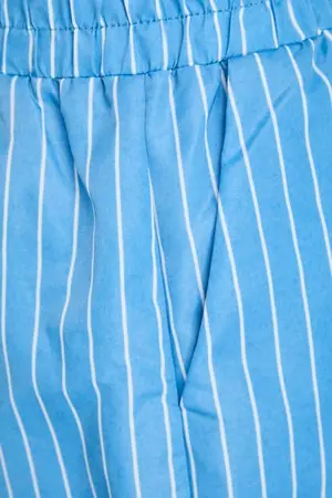 Staud Taurus Striped Twill Shorts - Azure