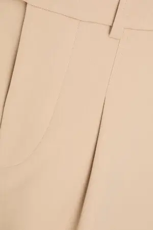 Wardrobe.NYC Hailey Bieber Pleated Wool-crepe Wide-leg Pants - Beige