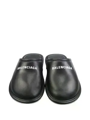 Balenciaga Logo Flat Mules