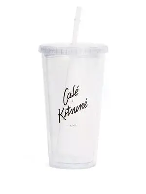 CAFÉ KITSUNÉ Straw Travel Mug - White