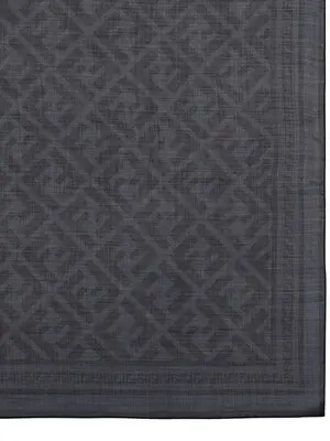 Fendi Bandana In Seta E Lana Con Motivo "ff - Blue