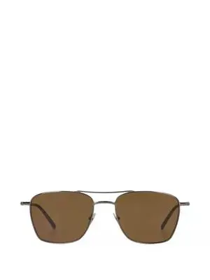 Saint Laurent Double-bridge Pilot-frame Sunglasses - Grey