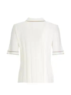 KANGRA Ribbed Knit Contrast Trim Shirt