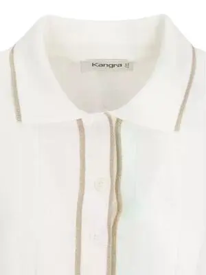 KANGRA Ribbed Knit Contrast Trim Shirt