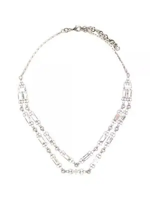 Alessandra Rich Crystal Embellished Necklace - Silver