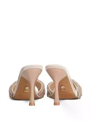TWENTY FOURHAITCH Crystal-embellished Stiletto Mules - Neutrals