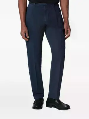 SANTANIELLO Pleated Cotton Trousers