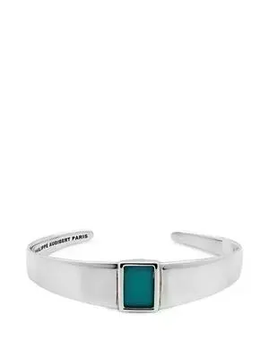 PHILIPPE AUDIBERT Embellished Stone Cuff Bracelet - Silver