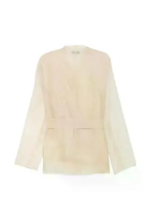 Antonelli Firenze Elia Semi-sheer Belted Jacket - Neutrals