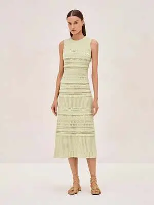 Alexis Madie Crochet Midi Dress - Mint
