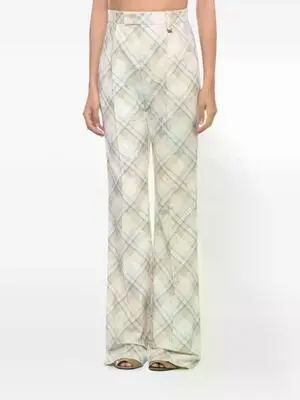 VIVIENNE WESTWOOD Beige Checkered Distressed Trousers - Neutrals