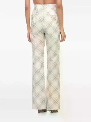 VIVIENNE WESTWOOD Beige Checkered Distressed Trousers - Neutrals