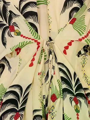 Anjuna Palm-print Cassandra Dress - Neutrals
