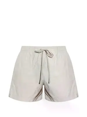 MAISON MARGIELA Logo Embroidered Drawstring Swim Shorts - Neutrals