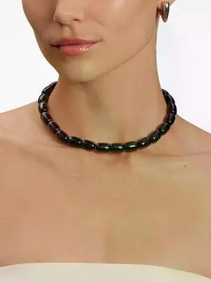 NIALAYA JEWELRY Beaded Onyx Necklace With Polished Finish