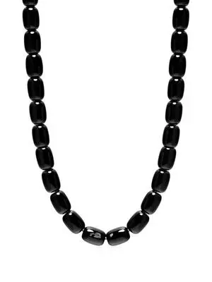 NIALAYA JEWELRY Beaded Onyx Necklace With Polished Finish
