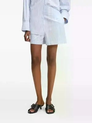 Hugo Striped Pleated Shorts - Blue