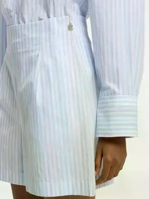 Hugo Striped Pleated Shorts - Blue