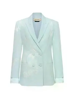 Hellessy Bruce Floral Embroidered Double-breasted Blazer