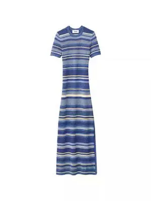 Ba&sh Tonnie Striped Pointelle-knit Maxi Dress