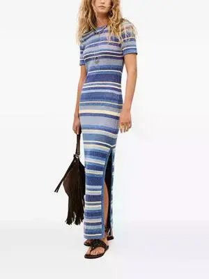 Ba&sh Tonnie Striped Pointelle-knit Maxi Dress