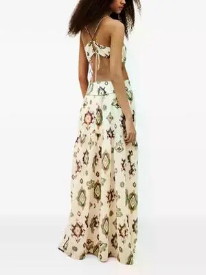 Ba&sh Omelia Ikat-print Maxi Dress With Cut-out Detailing