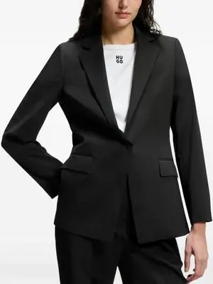 Hugo Single-breasted Notched Lapel Blazer - Black