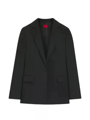 Hugo Single-breasted Notched Lapel Blazer - Black