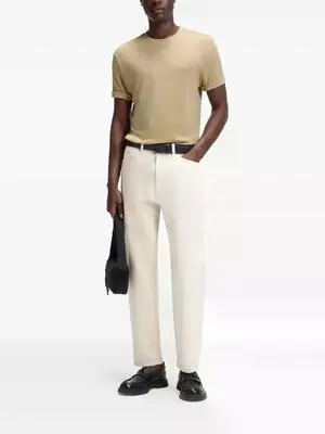 Hugo Slub-texture Short-sleeve T-shirt - Neutrals