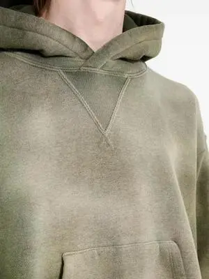 TAIGA TAKAHASHI Bleached Effect Hoodie With Elbow Patches