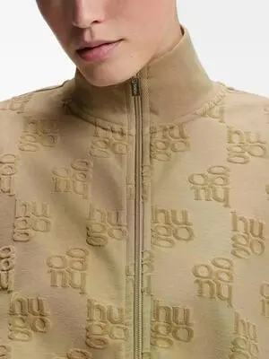 Hugo Logo Embossed Zip-up Sweatshirt