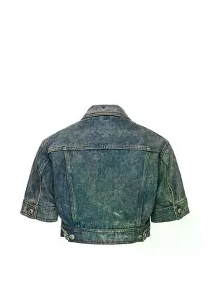 Magda Butrym Cropped Short-sleeve Denim Jacket