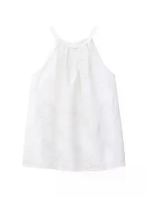 Ba&sh Maxi Diamond-embroidered Halterneck Top - White