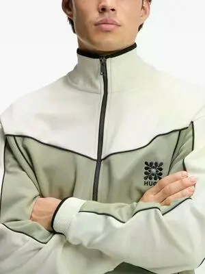 Hugo Colour-block Zip-up Sweatshirt With Logo Detail