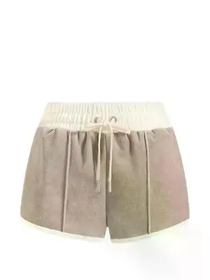 Manière De Voir Contrast Velour Mini Shorts - Neutrals