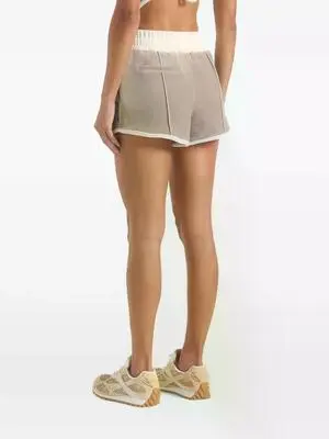 Manière De Voir Contrast Velour Mini Shorts - Neutrals