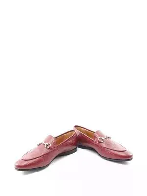 Gucci Bordeaux Leather Horsebit Loafers - Red