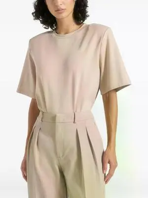 Manière De Voir Wide-shoulder Bodysuit T-shirt - Neutrals