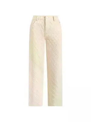 Manière De Voir Elyssa Diamond Stitch Denim Jeans - Neutrals