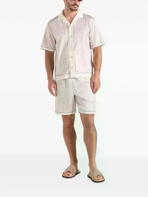 Manière De Voir Idriss In Cream Eiffel-monogram Resort Shirt