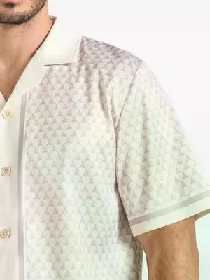 Manière De Voir Idriss In Cream Eiffel-monogram Resort Shirt