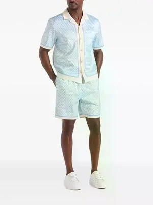 Manière De Voir Eiffel Monogram Relaxed Fit Shorts - Blue