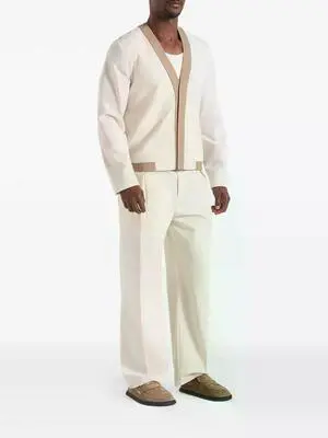 Manière De Voir Natural Cardigan With Contrast Placket - Neutrals