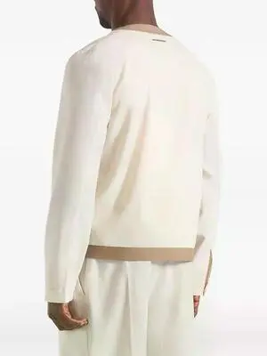 Manière De Voir Natural Cardigan With Contrast Placket - Neutrals