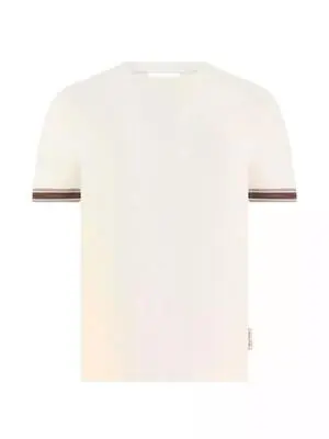 Manière De Voir Layton Cream Cotton T-shirt With Topstitching - Neutrals
