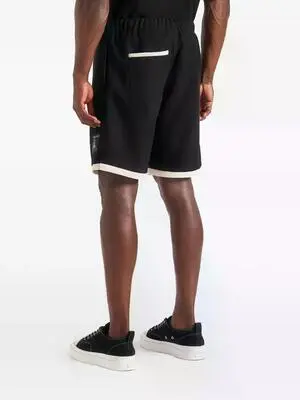 Manière De Voir Crochet Knit Shorts With Contrast Hem - Black