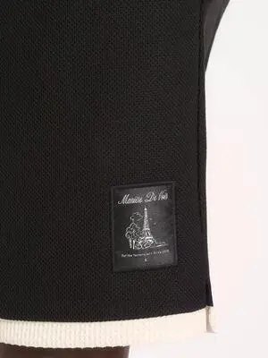 Manière De Voir Crochet Knit Shorts With Contrast Hem - Black